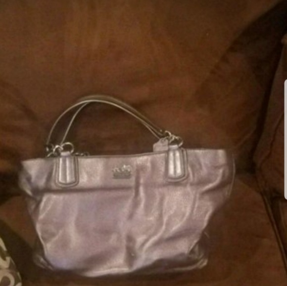 Coach | Bags | Silver Leather Coach Bag | Poshmark